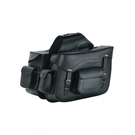 Alforges de couro para moto 22 litros x 2